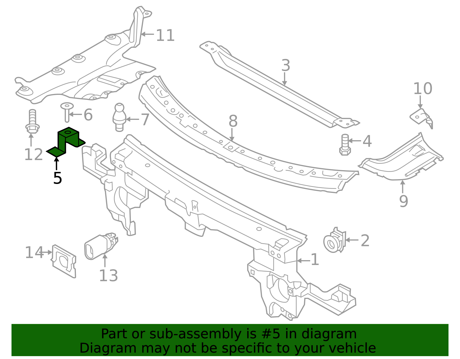 7P6-805-364 - Radiator Support Bracket 2011-2015 Volkswagen Touareg ...