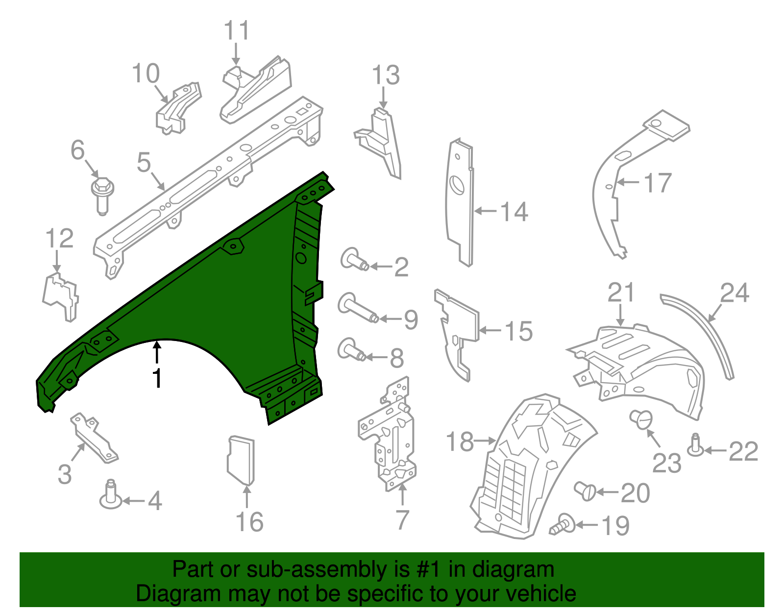 2013-2022 Land Rover Range Rover Fender LR061808 | LandRoverParamusParts