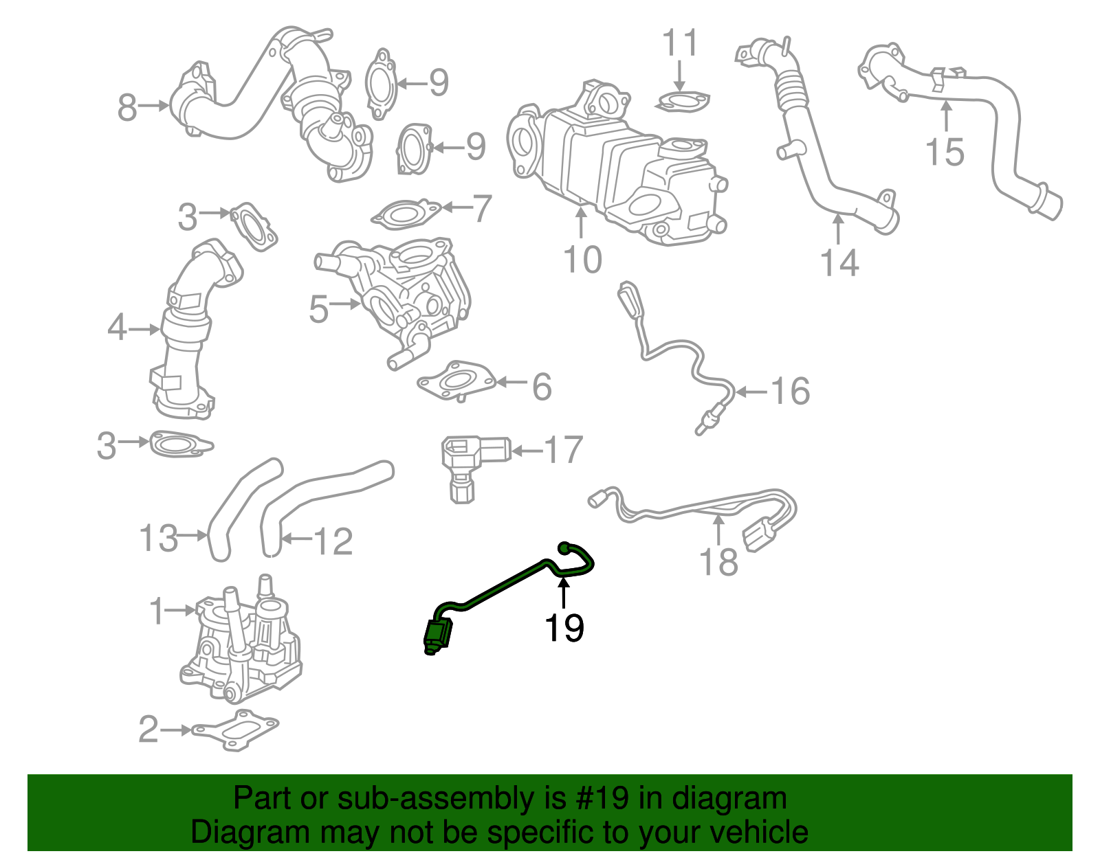 2017-2019 GM NOX Sensor Position 1 (Replaces Part Number 12680215 ...