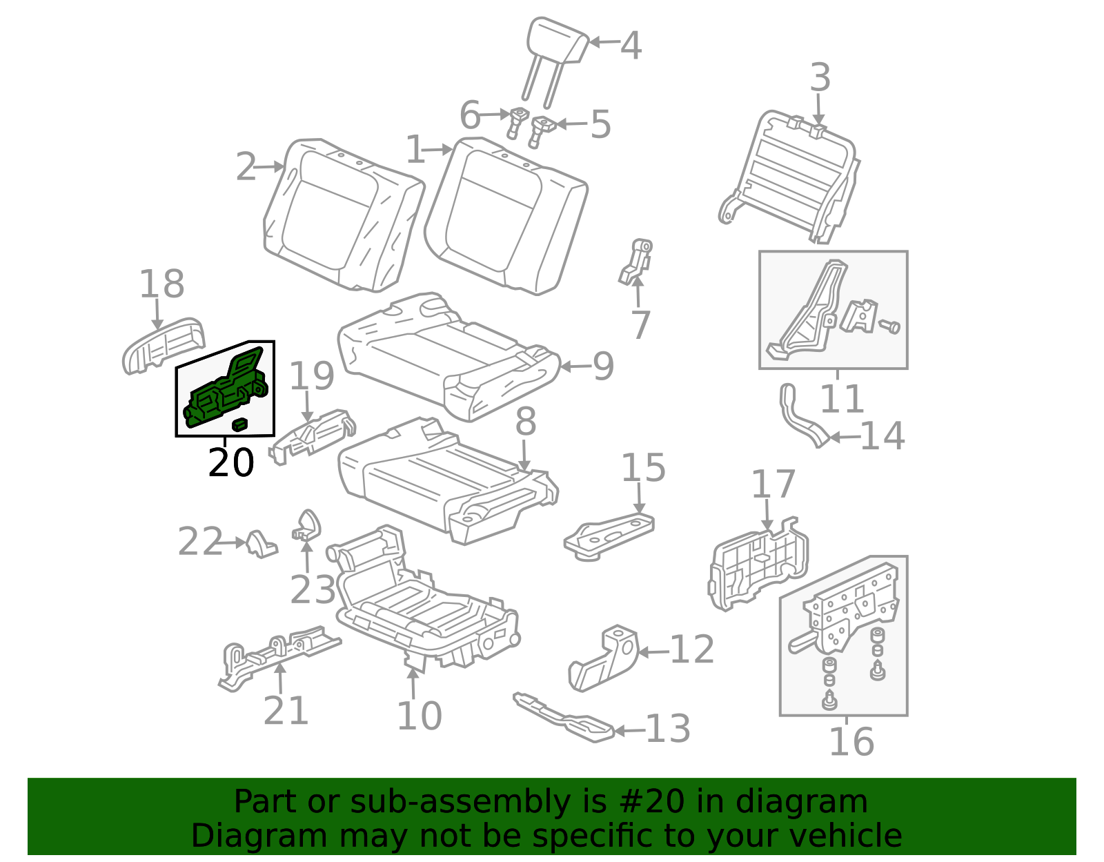2003-2011 Honda Element Folding Seat Latch 82210-SCV-A01 | OEM Parts Online