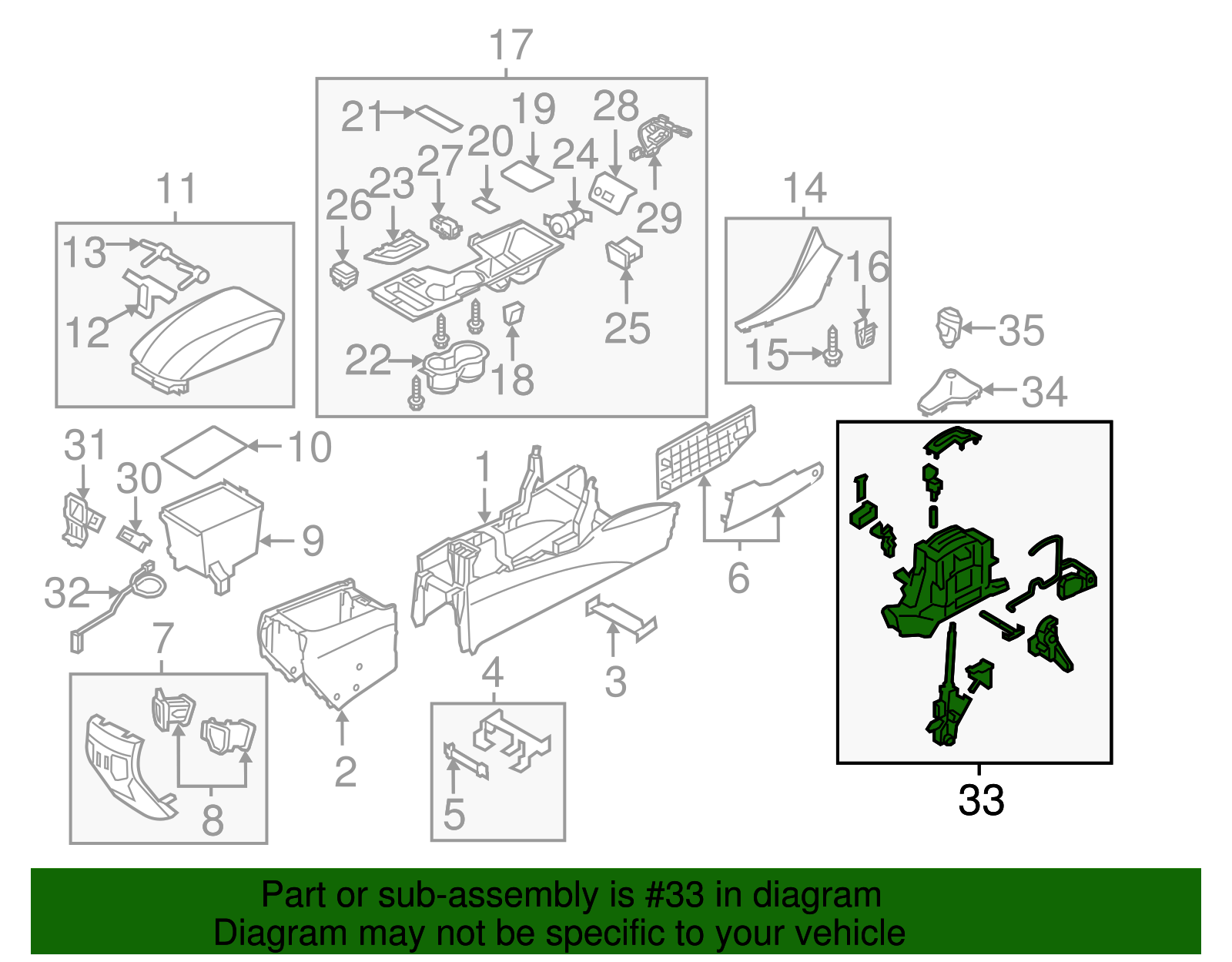 46700-3Q100 - Shifter Assembly - 2011-2015 Hyundai Sonata | Conicelli ...
