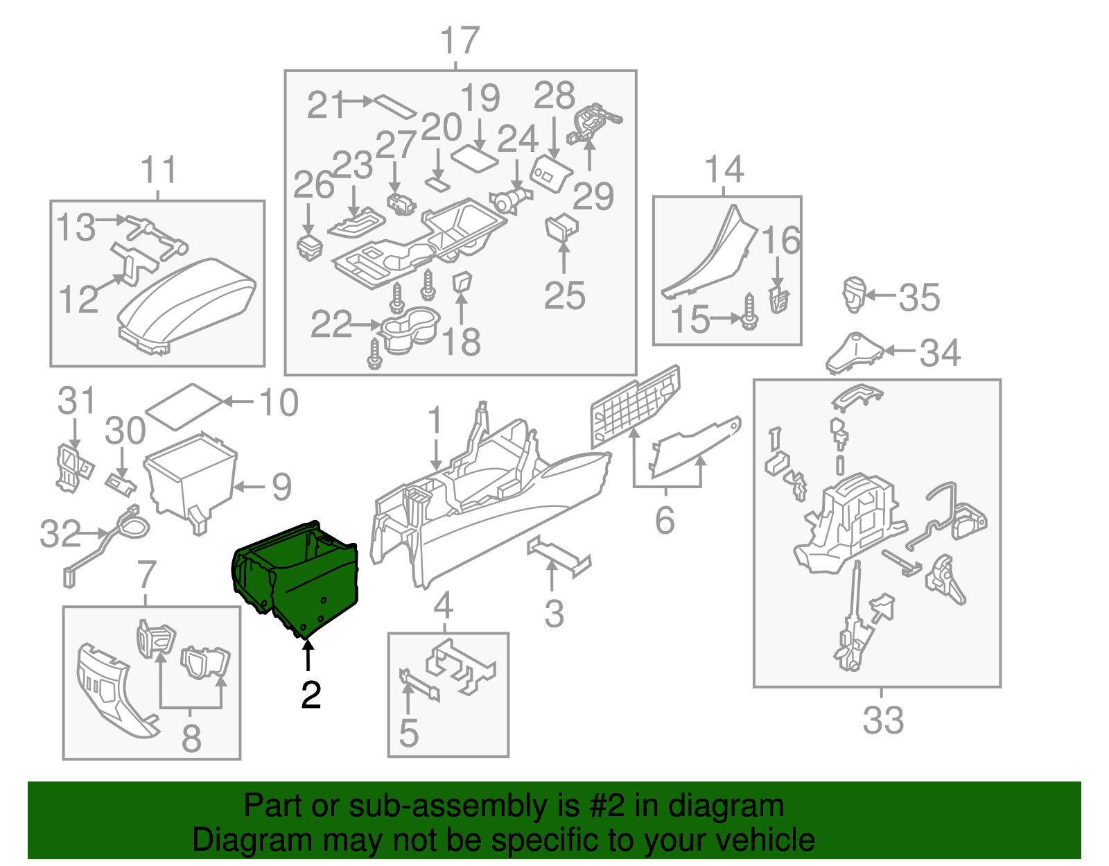 2011-2015 Hyundai Sonata Center Console 84615-3S000-HZ | OEM Parts Online
