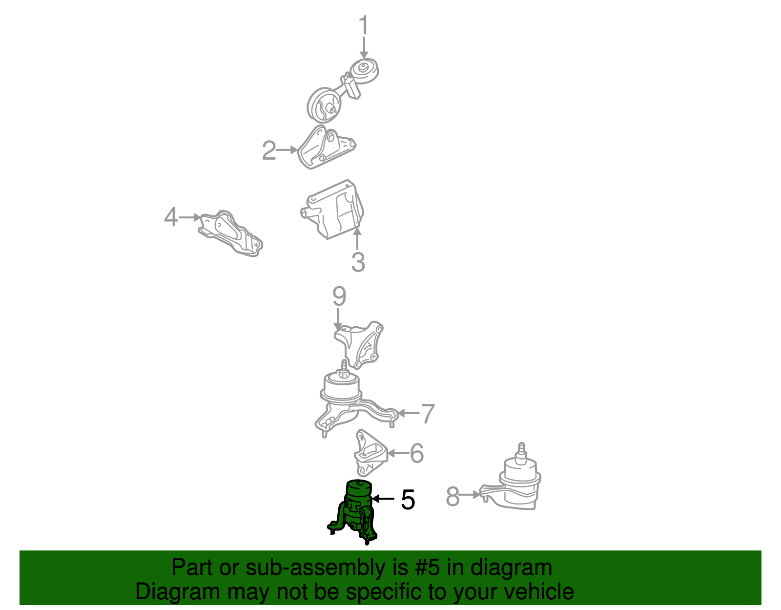 2002-2008 Toyota Engine Mount (Front) 12361-0H030 | OEM Parts Online