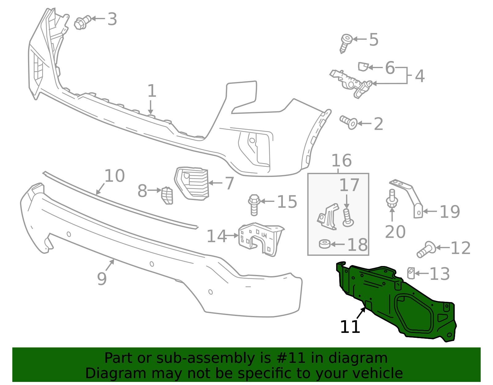 2019-2022 GMC Front Passenger Side Bumper Impact Bar Bracket 84539975 ...