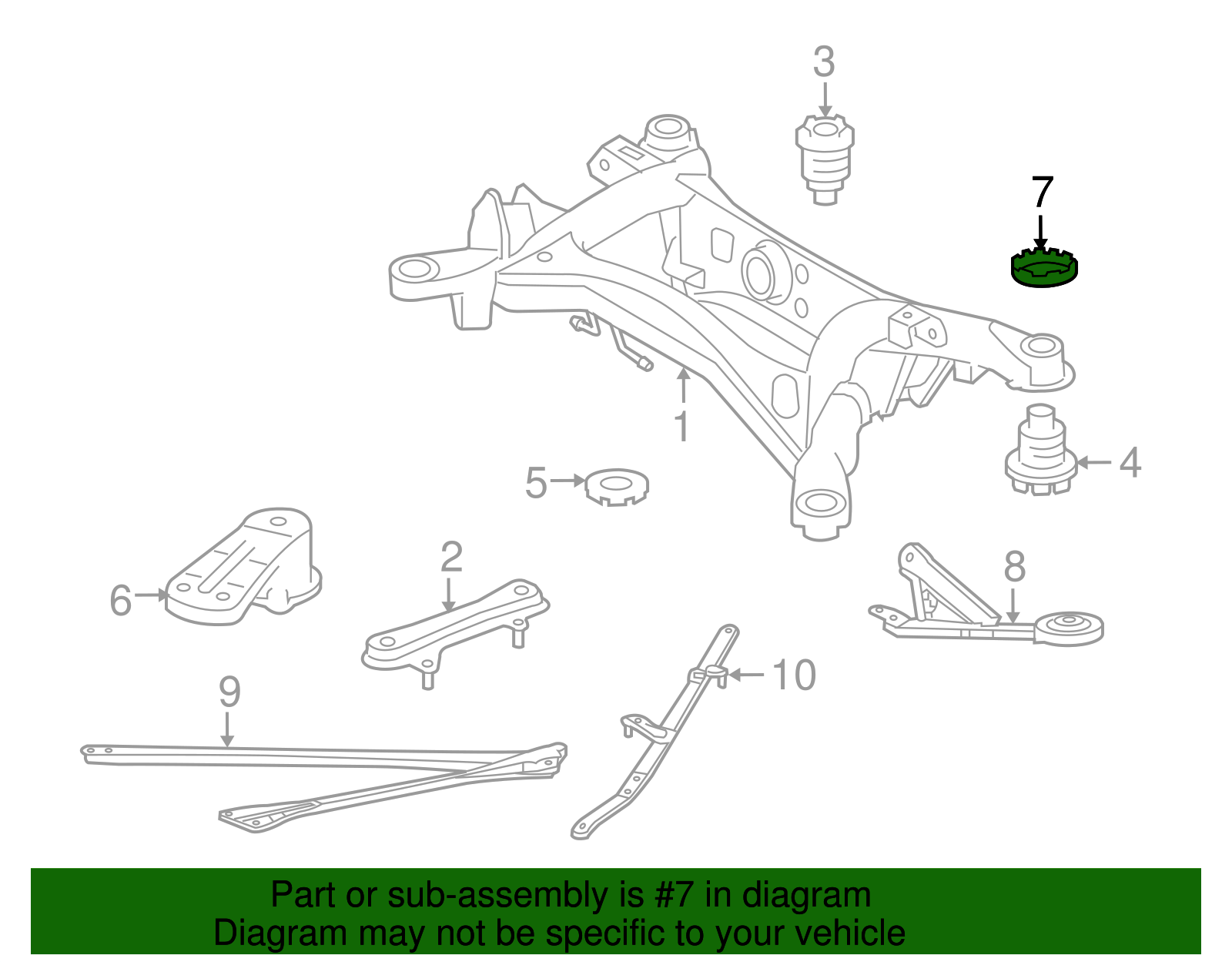 52277-53040 - High-Quality Suspension Crossmember Stop for 2010-2015 ...