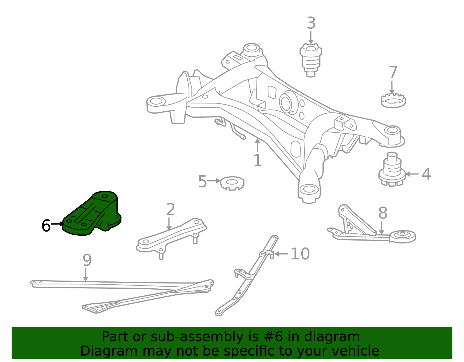 52203-53030 - High-Quality Suspension Crossmember Stop for 2010-2015 ...