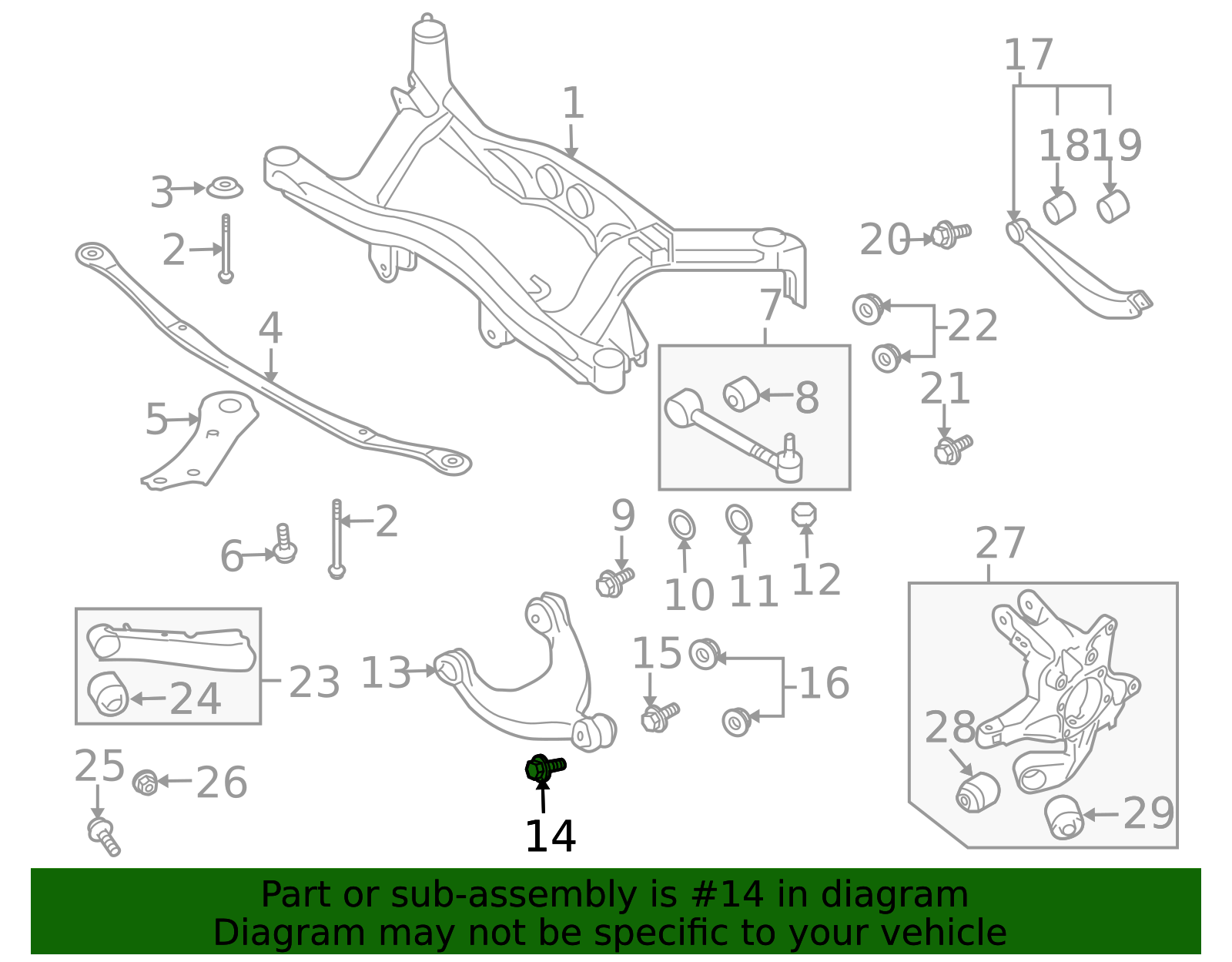 2006-2014 Subaru OEM NEW 2006-14 Subaru Control Arm Mount Bolt Upper ...