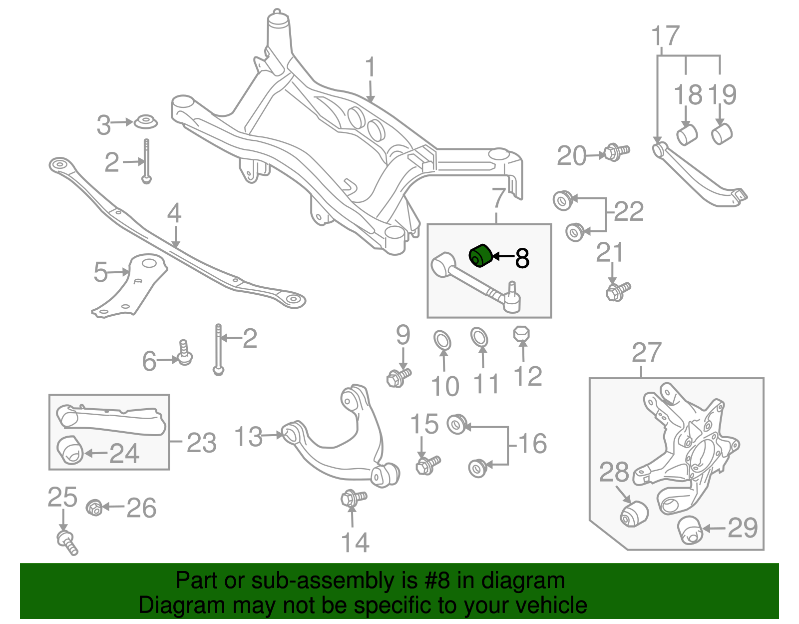2006-2009 Subaru Lateral Arm Bushing 20254AE010 | Subaru Parts Store