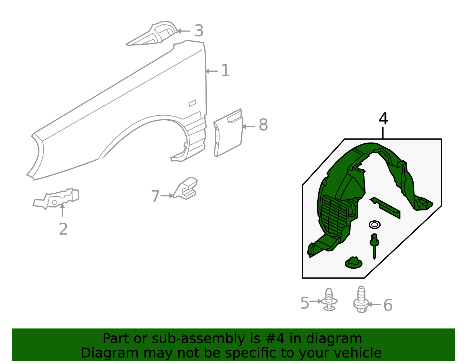 86811-3F000 - Fender Liner 2004-2006 Kia Amanti | Kia.Parts Store