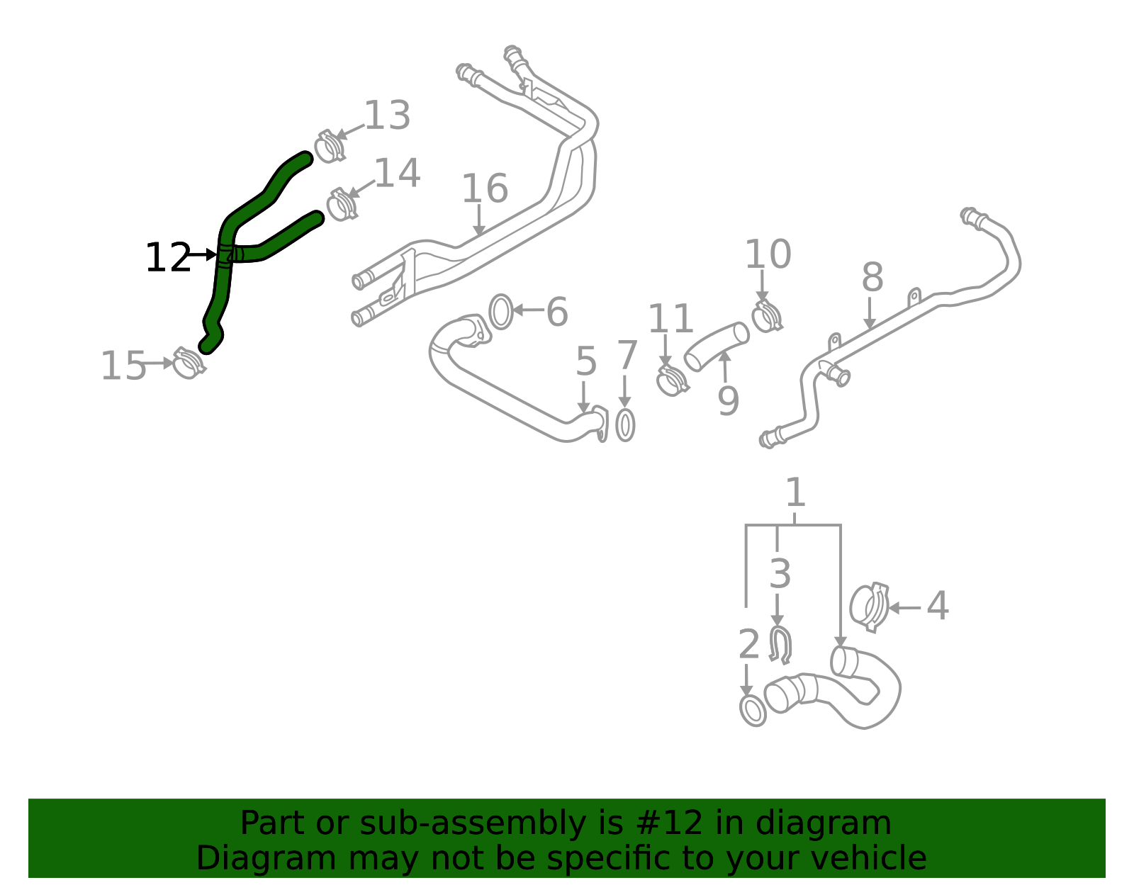 4F0-121-036-E - Reservoir Hose 2007-2011 Audi A6 Quattro | Audi OEM Parts