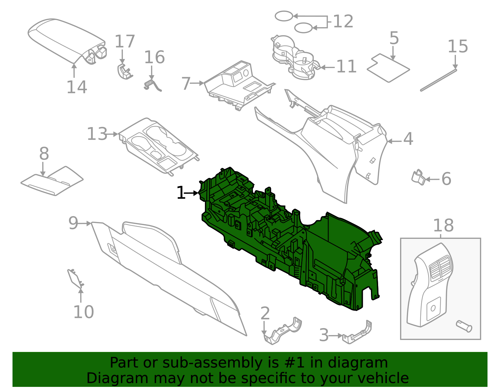 2020-2025 Ford Escape Console Base LJ6Z-78045A36-AA | Ford OEM Parts Outlet