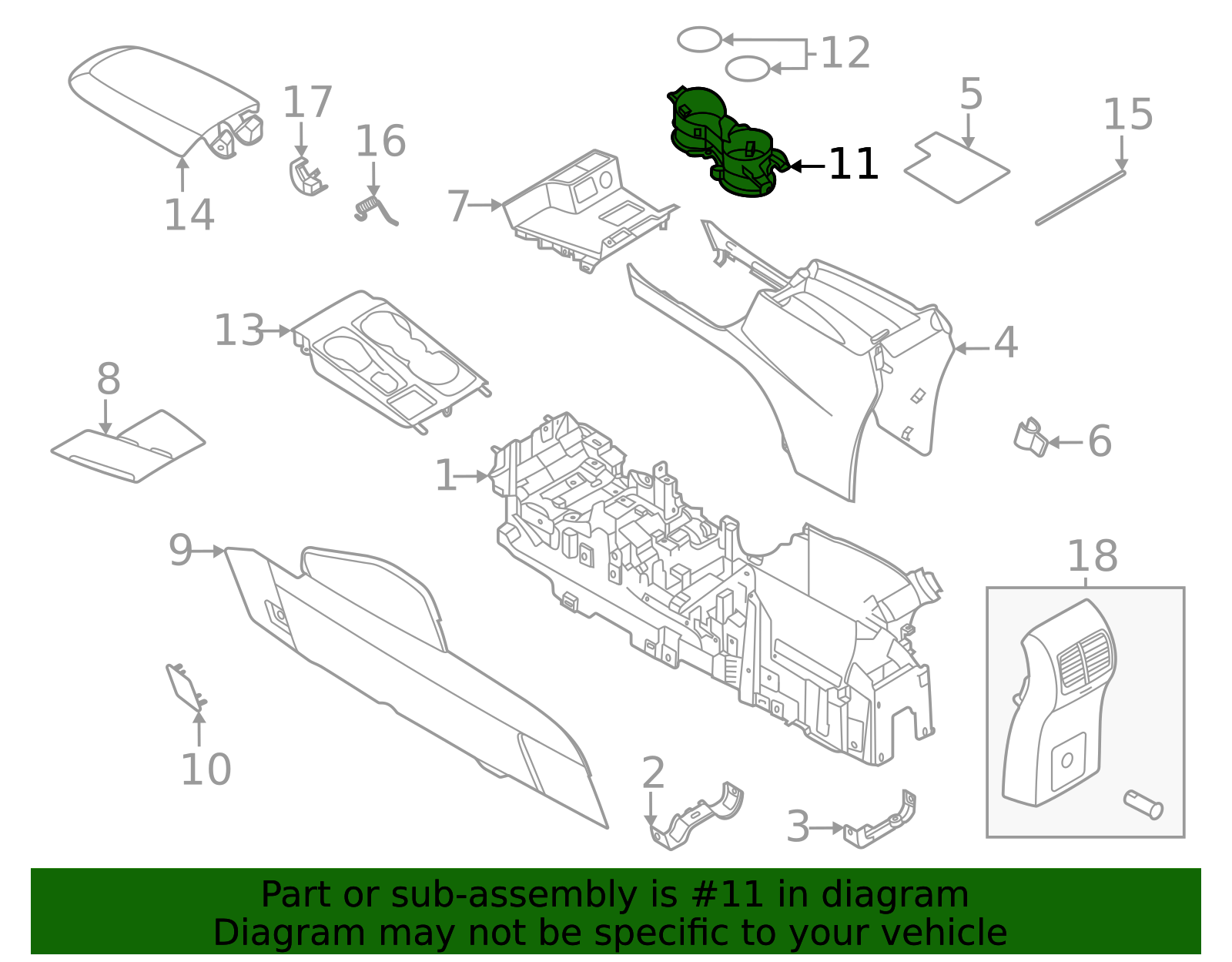 LJ6Z-7813562-HA - 2022-2024 Ford Escape - Cup Holder | Dealer Auto Parts