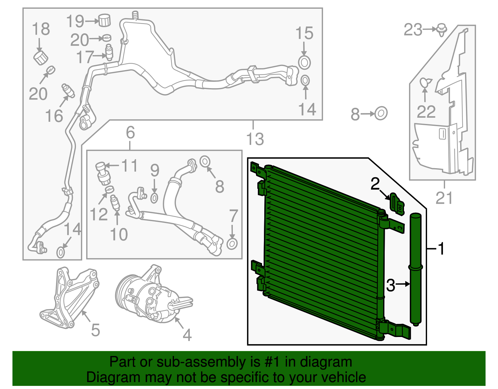 2010-2016 Cadillac SRX Air Conditioning Condenser 22973655 | Shop ...