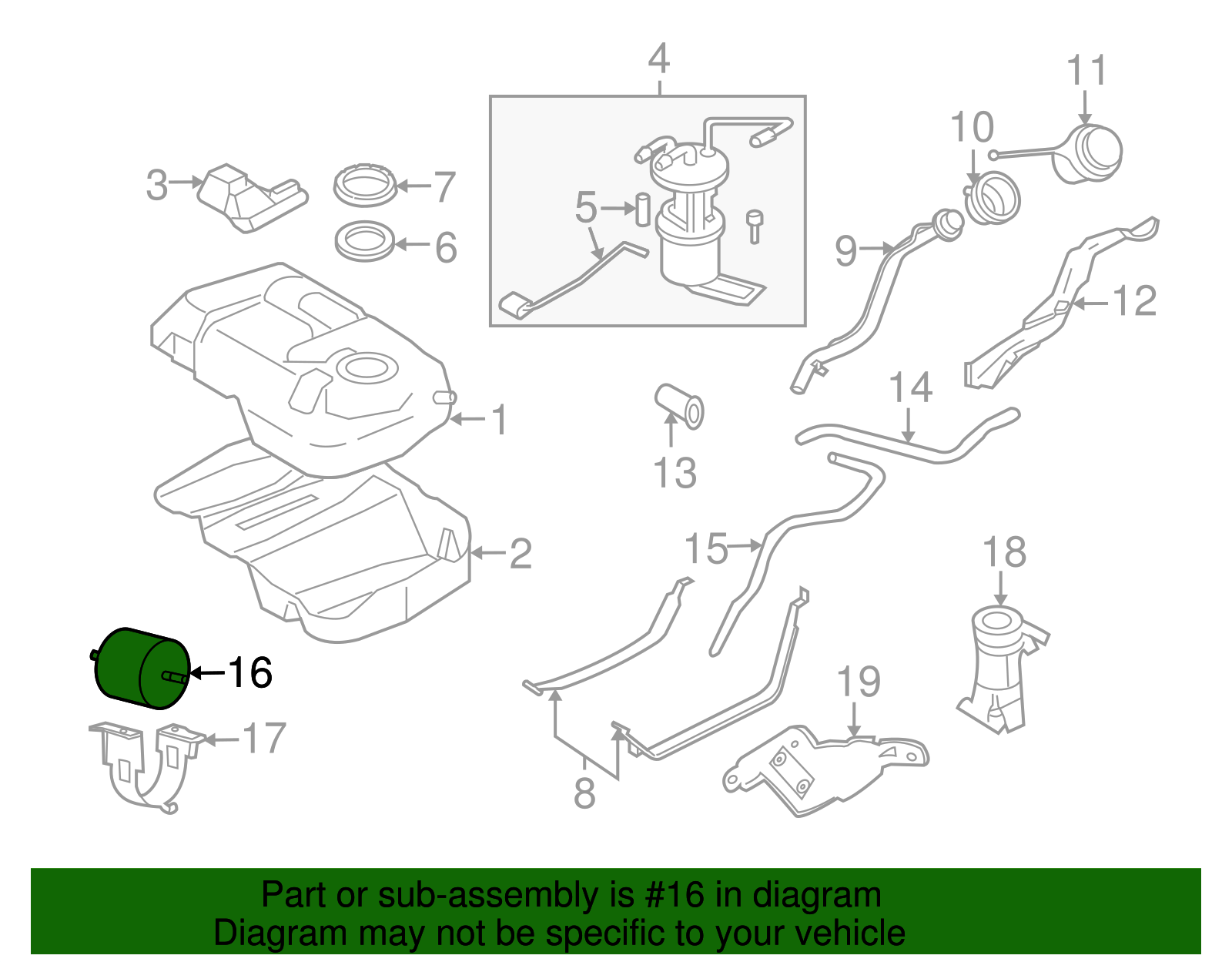 1984-2008 Ford Fuel Filter YF1Z-9155-CA | Ford OEM Parts Outlet