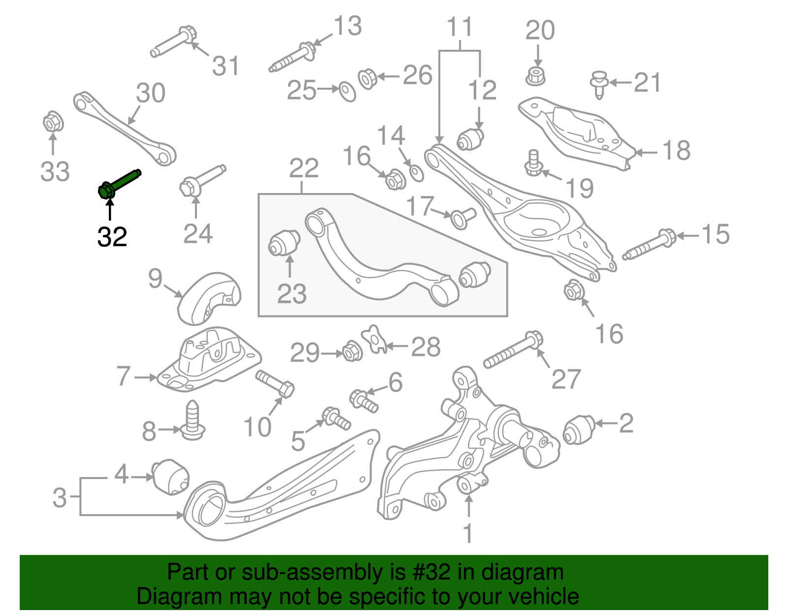N-106-405-01 - Lower Control Arm Mount Bolt 2008-2022 Audi | Audi OEM Parts