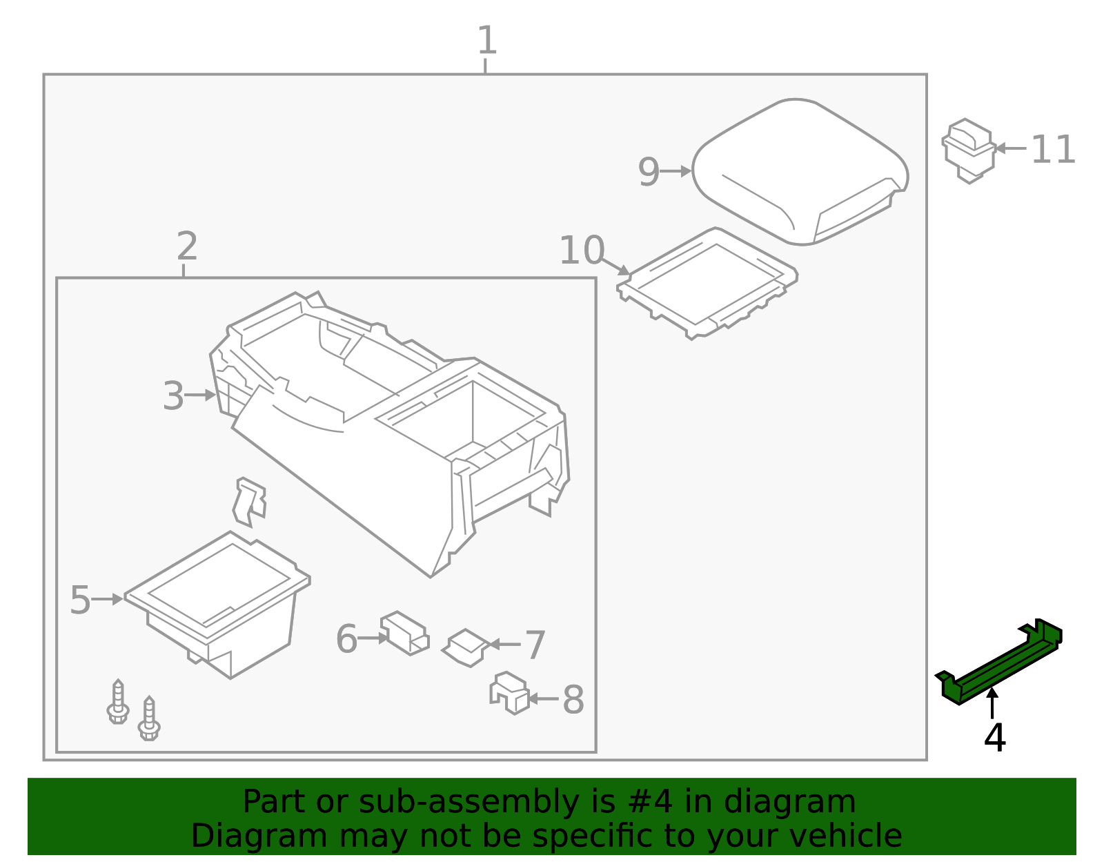 96991-1LA0A - High-Quality Console Bracket for 2017-2024 Nissan Armada ...
