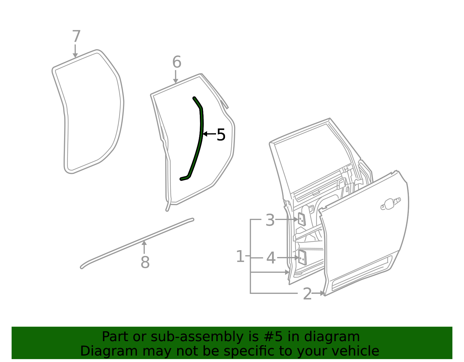 2008-2017 Buick Enclave Rear Passenger Side Door Rear Lower Auxiliary ...