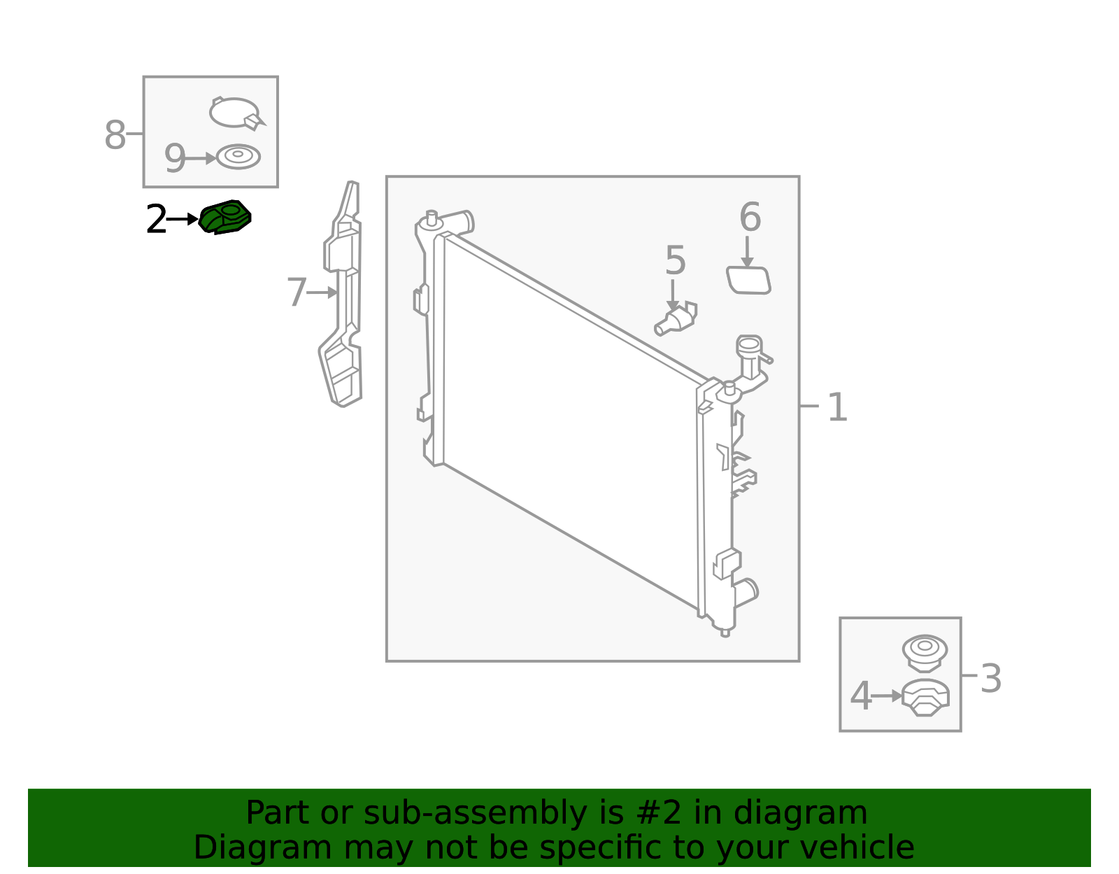 25333-1M000 - Radiator Assembly Upper Bracket 2010-2013 Kia | Kia.Parts ...