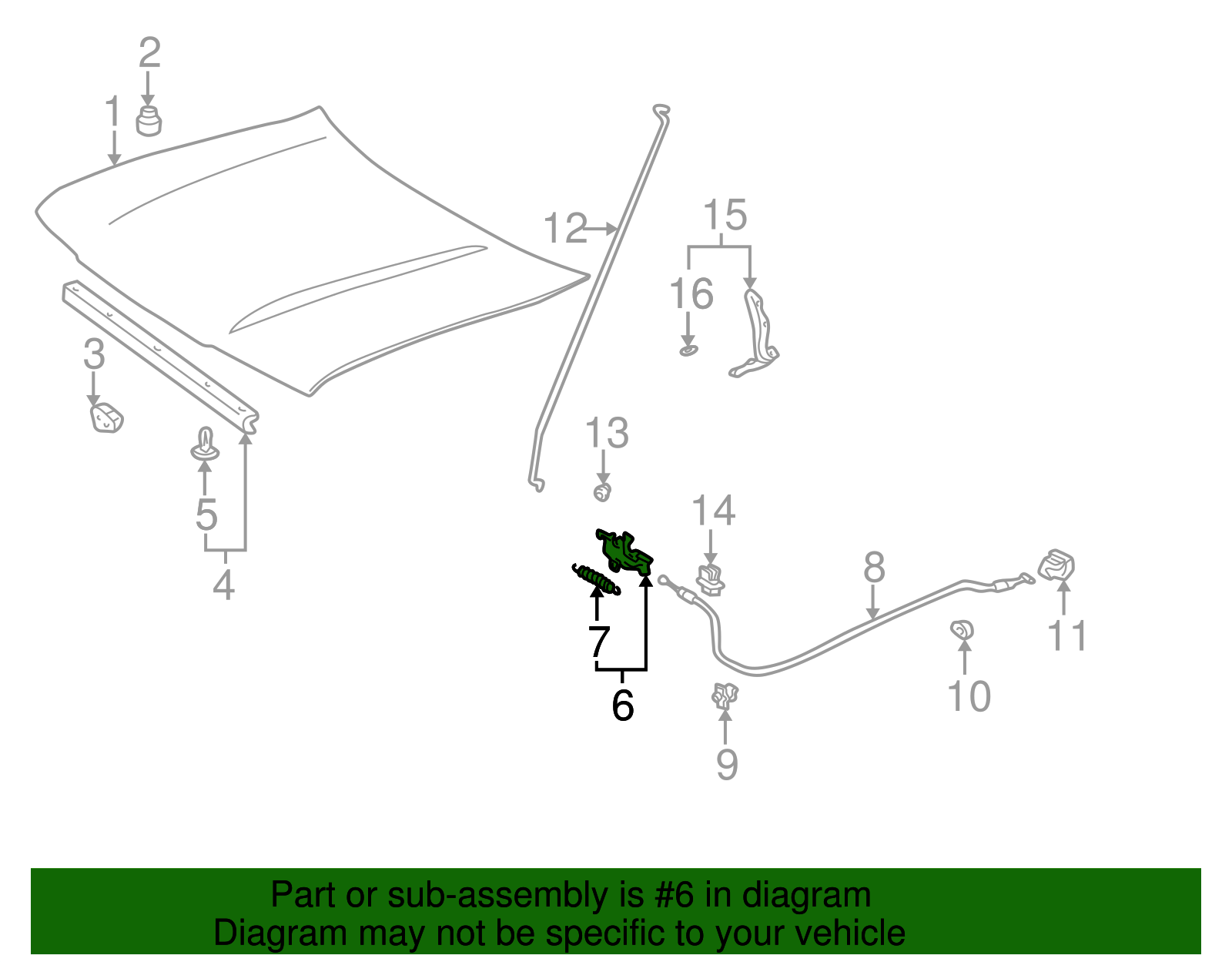 53510-35170 - Hood Latch 1996-2002 Toyota 4Runner | Toyota San Diego Parts