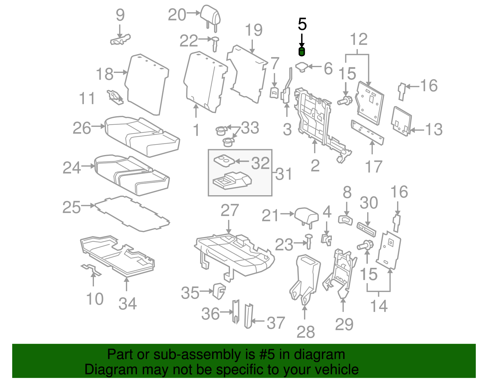 2010-2024 Toyota 4Runner Folding Seat Latch Release Handle (Rear) 72661 ...