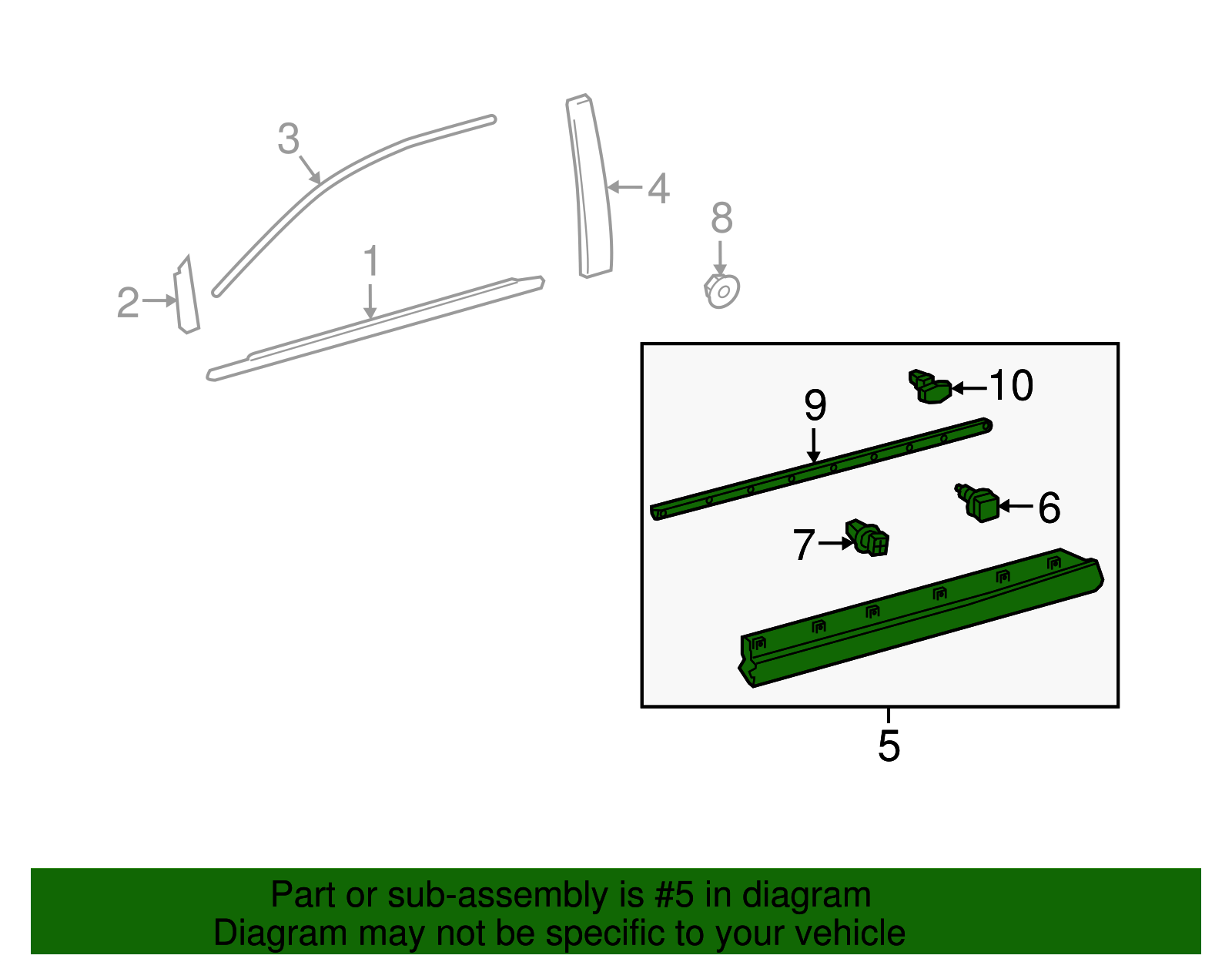 2016-2022 Lexus Body Side Molding 75072-0E100 | OEM Parts Online