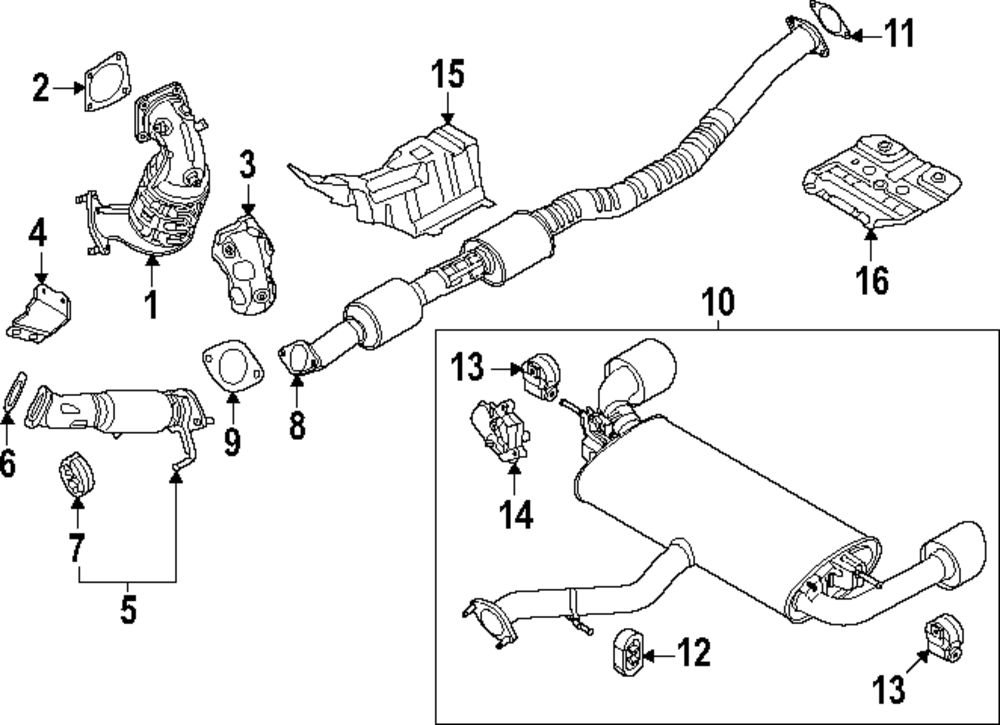 Hyundai - 28780-S0100 - Rear Muffler Hanger - 2022-2023 Hyundai Kona N ...