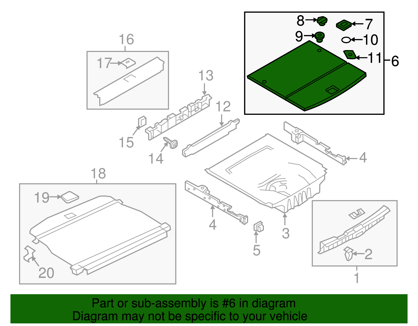 5G9-858-855-H-CA9 - Floor Cover 2015-2019 Volkswagen | Wolfsburg Parts ...