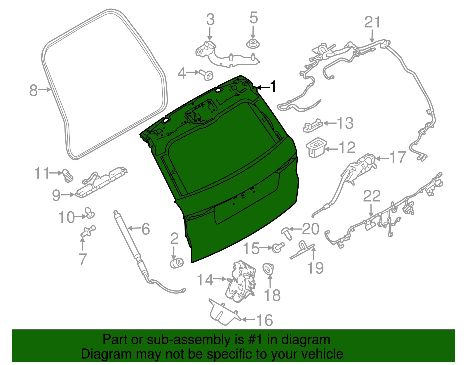 2014-2022 Land Rover Range Rover Sport Lift Gate LR181165 | OEM Parts ...