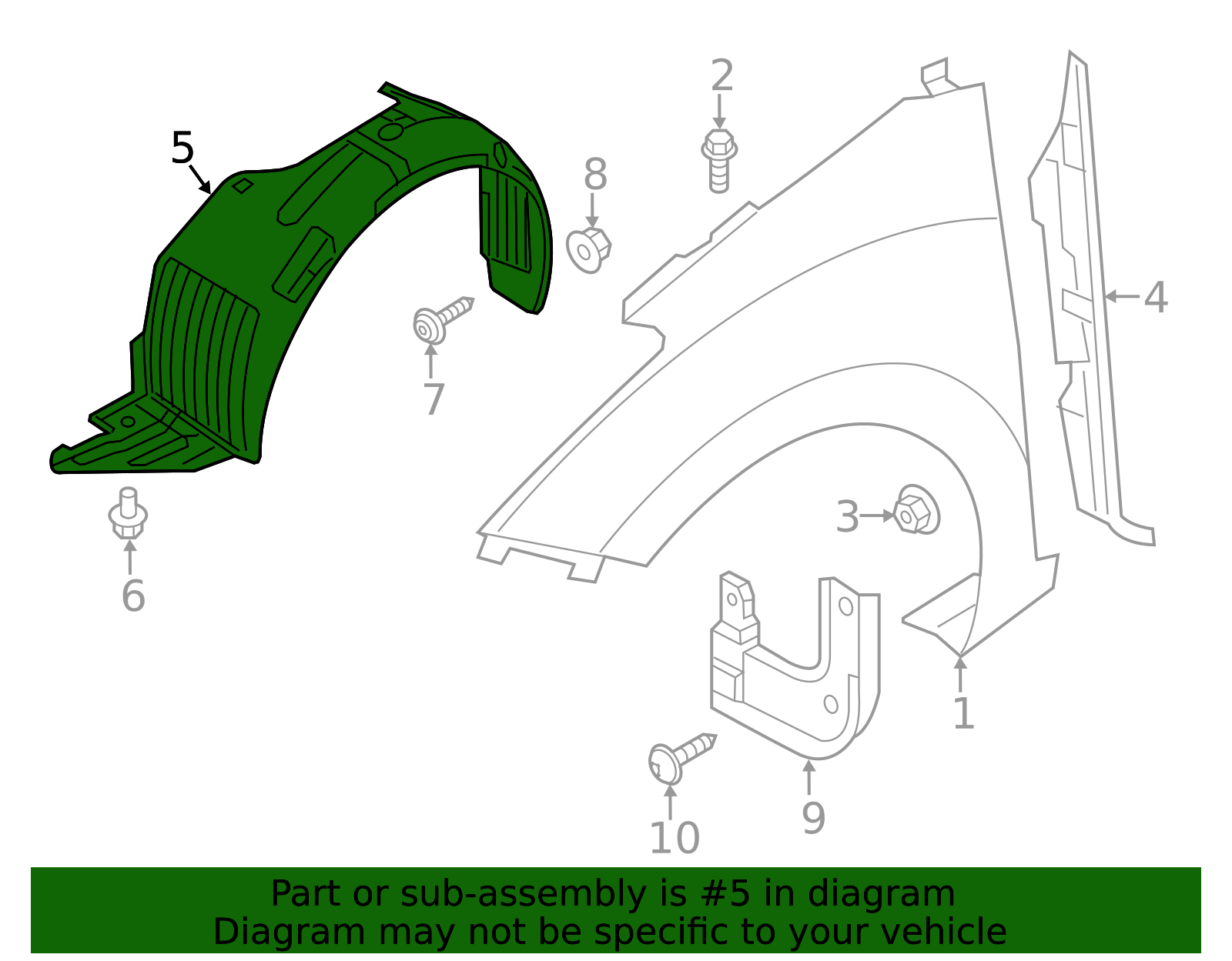 2013-2015 Hyundai Elantra GT Fender Liner 86812-A5000 | OEM Parts Online