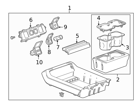 Center Console for 2016 Chevrolet Silverado 3500 HD | GM Parts Warehouse