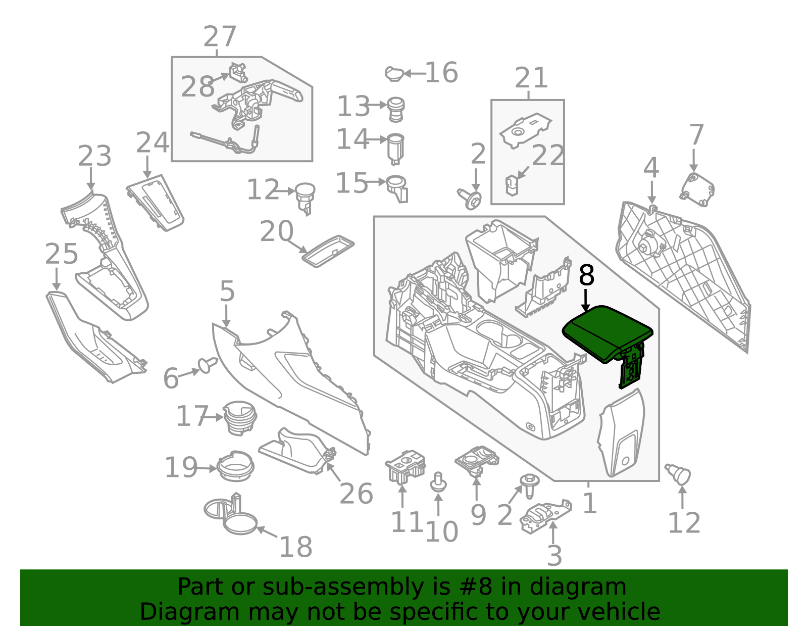 CV6Z-5806024-CD - 2012-2014 Ford Focus - Console Lid | Dealer Auto Parts