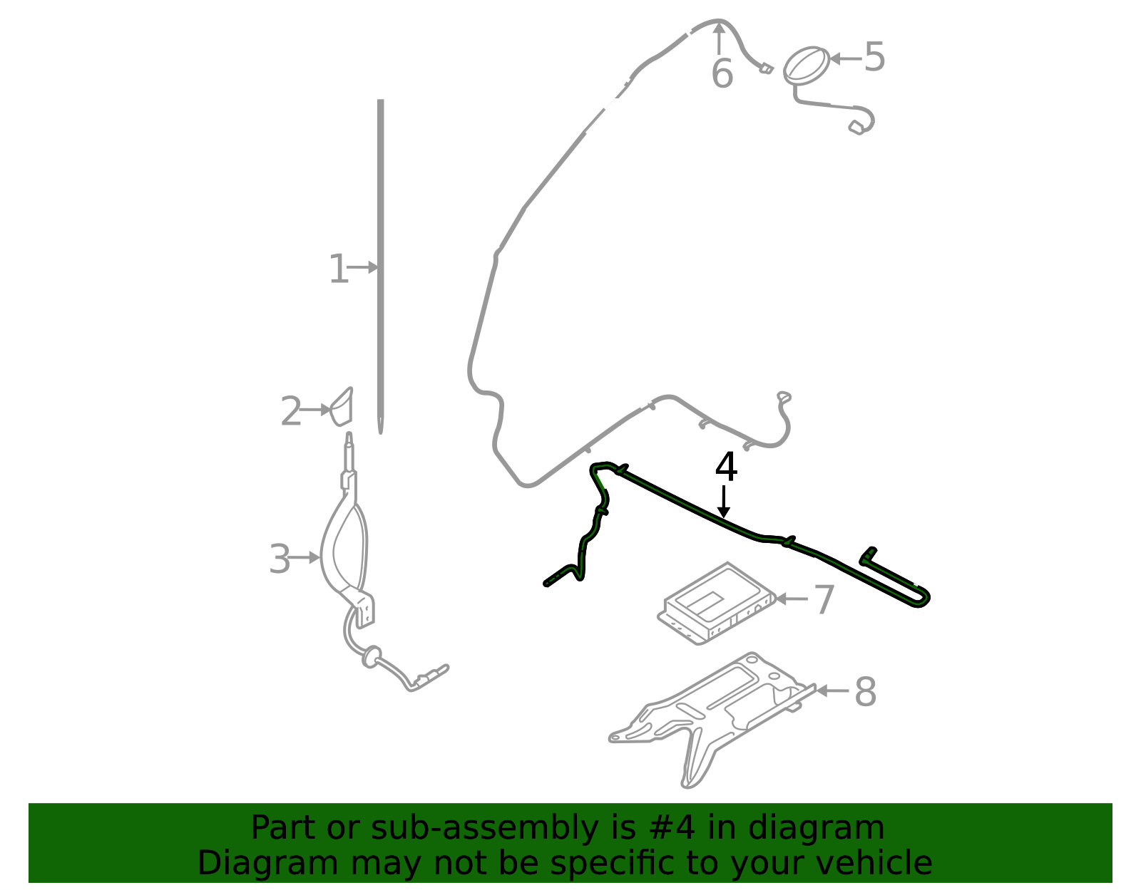 2008-2012 Ford | Antenna Cable | 8L8Z-18812-C | Walls' Ford Parts