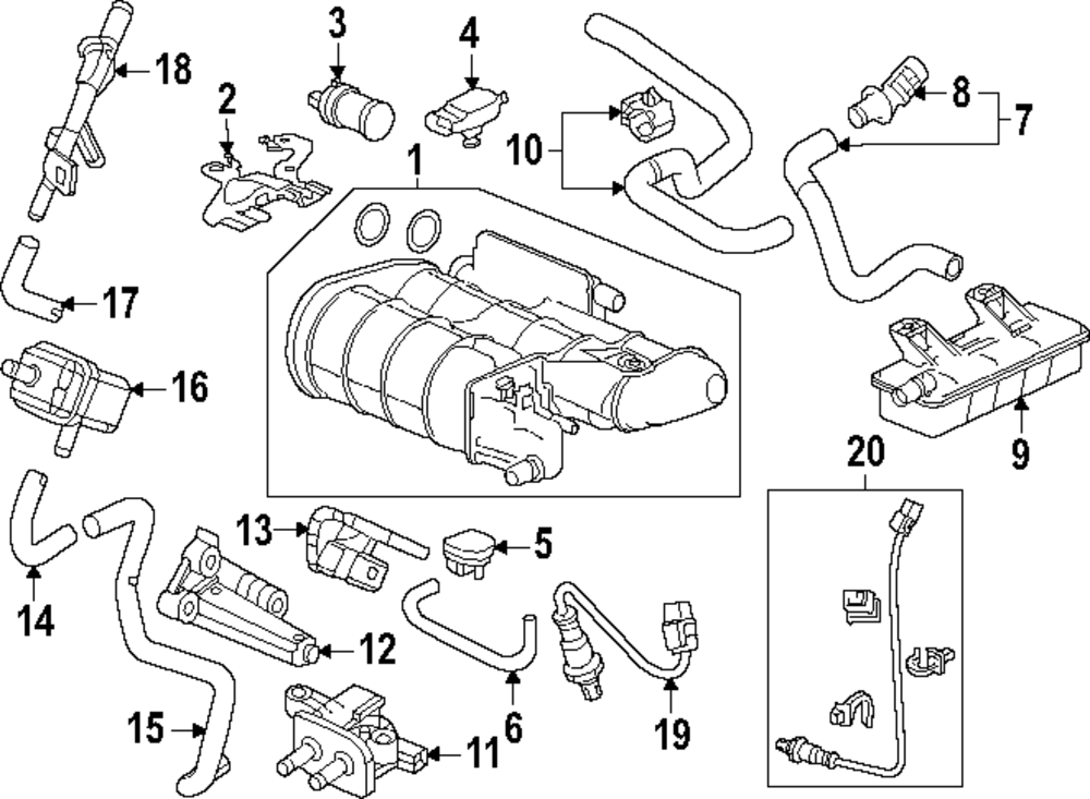 17358-TYA-A00 - Vapor Canister Mount Bracket 2023-2025 Honda Pilot ...