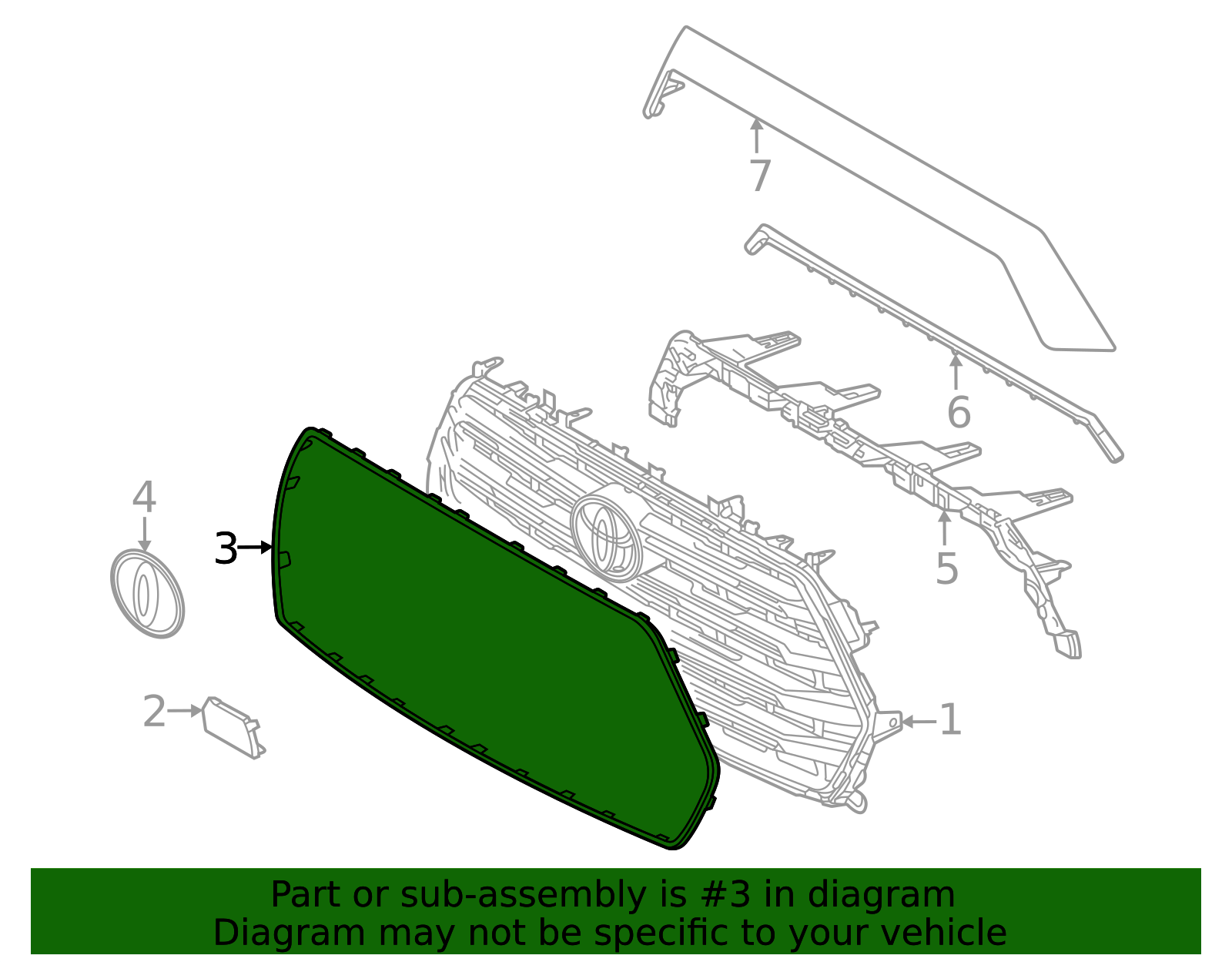2023-2025 Toyota Sequoia Grille Molding 53121-0C120 | OEM Parts Online