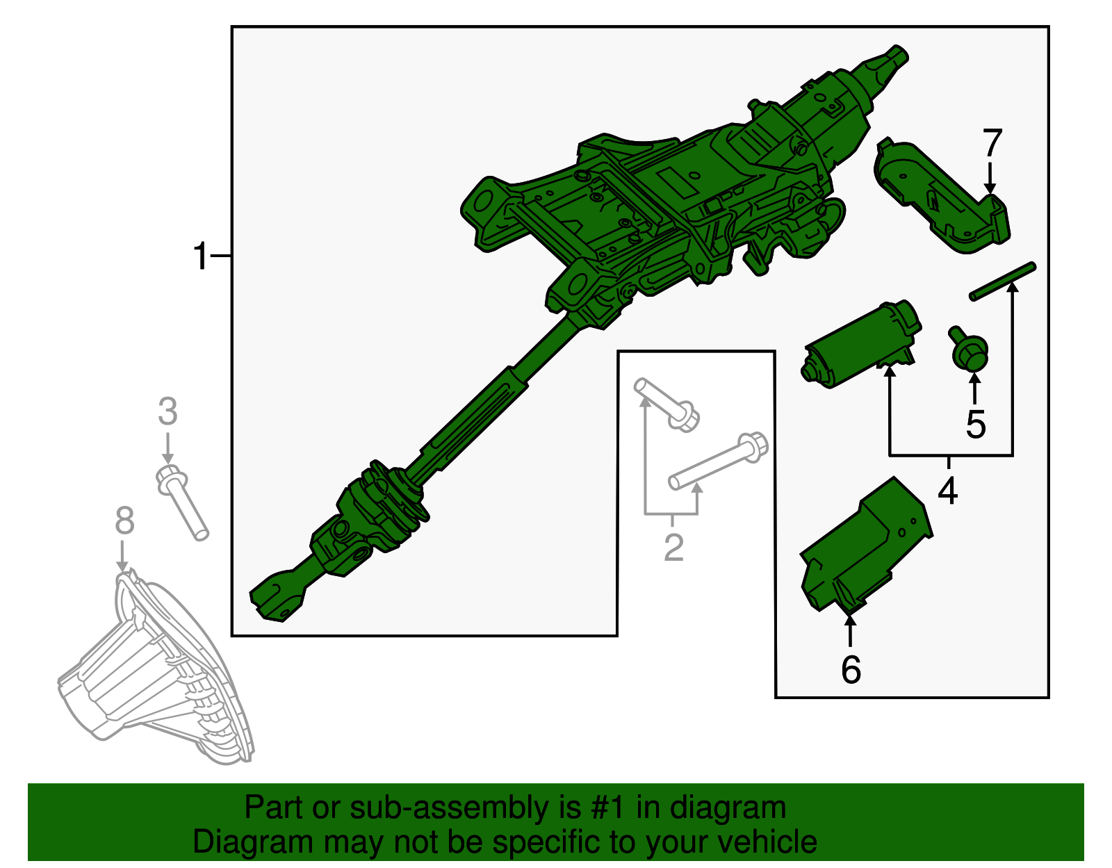 F2GZ-3C529-F - 2015-2017 Ford Edge - Steering Column | Sunrise Ford Parts