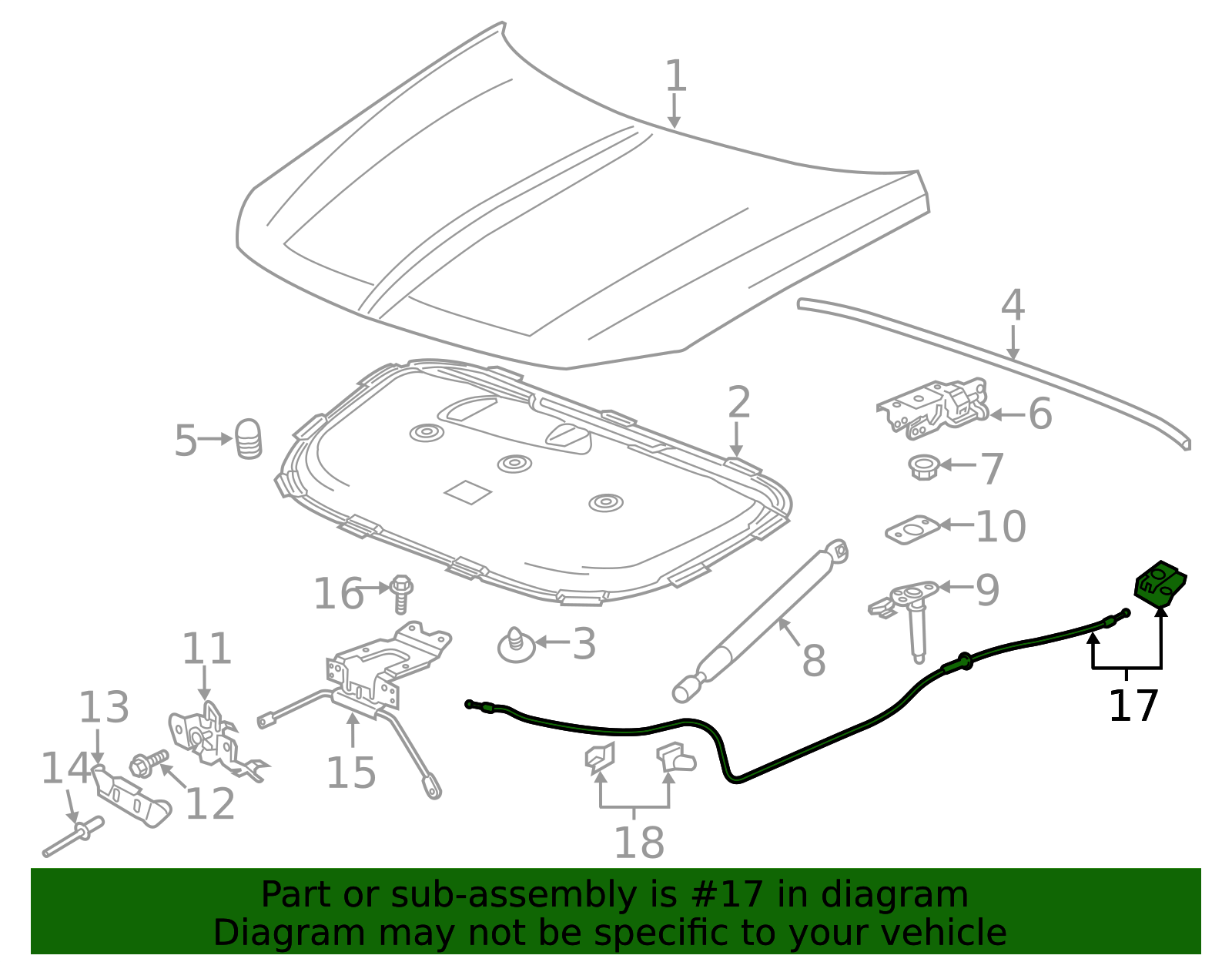 39068752 - High-Quality Shale Hood Primary Latch Release Cable for 2018 ...