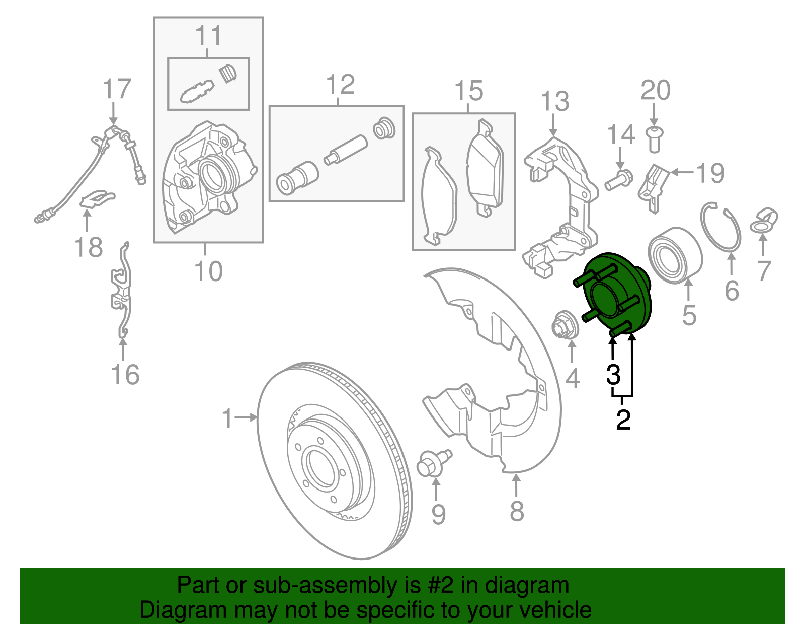 HUB-396 - Motorcraft™ Hub Assembly - 2013-2019 Ford | Eastgate Ford Parts