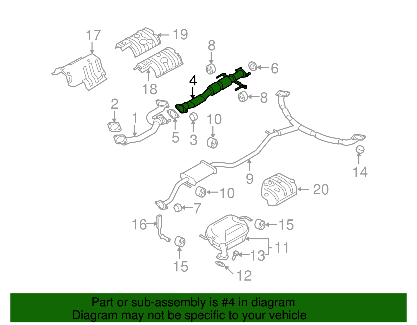 CY01-40-550E - Converter & Pipe - 2007-2015 Mazda CX-9 | Mazda Parts Factor
