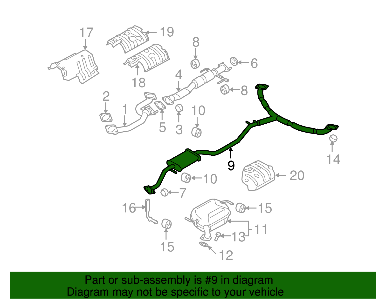 CA11-40-300C - Mazda Center Muffler 2010-2015 Mazda CX-9 | Performance ...