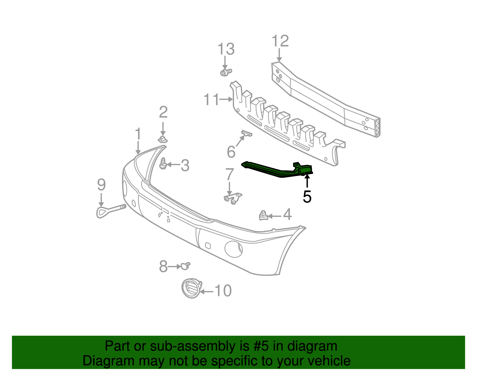 Genuine Toyota Side Support part# 52062-48010 for 2001-2007 Toyota ...