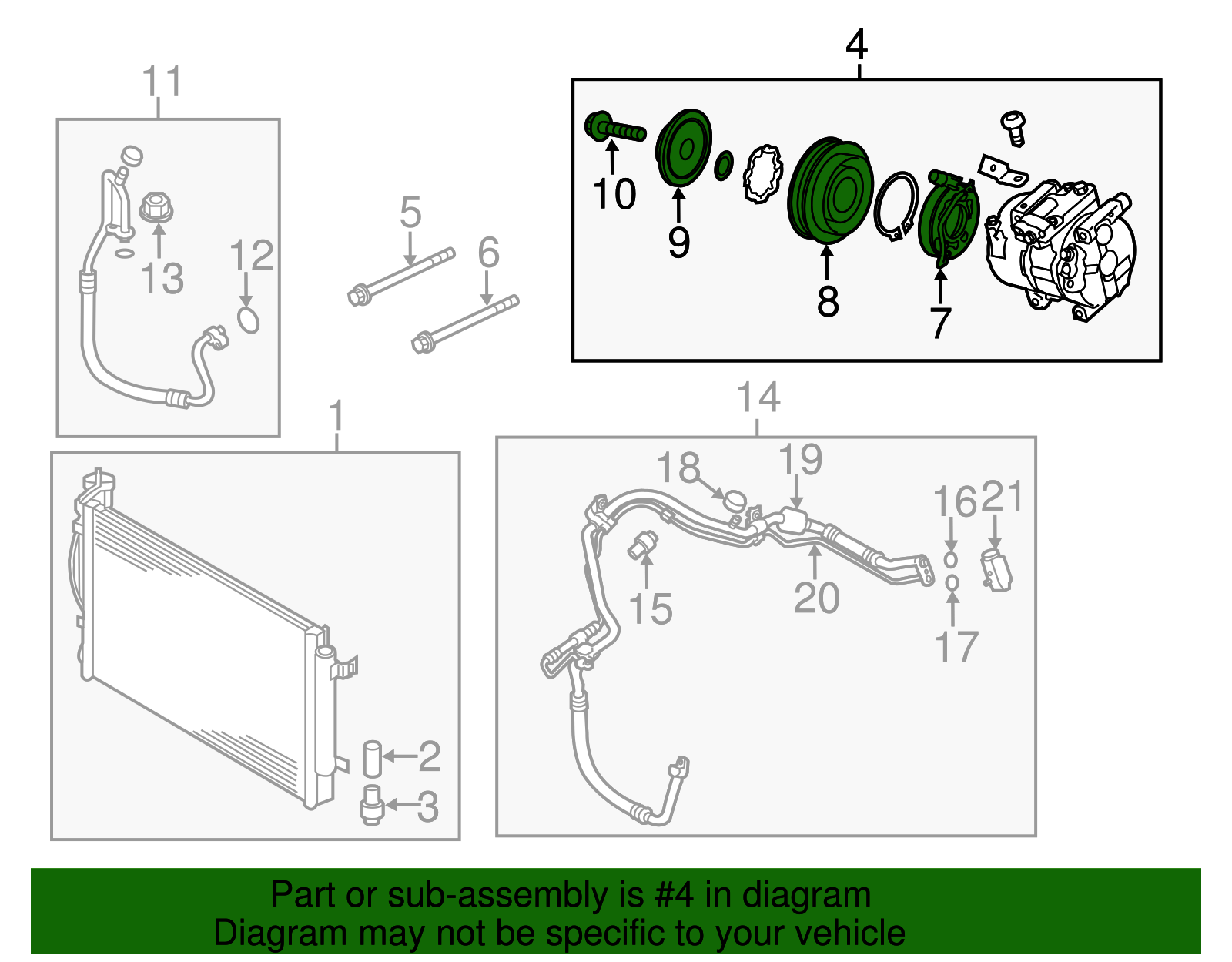 2010-2013 Kia Compressor Assembly 97701-1M130DR | GetOEMParts.com