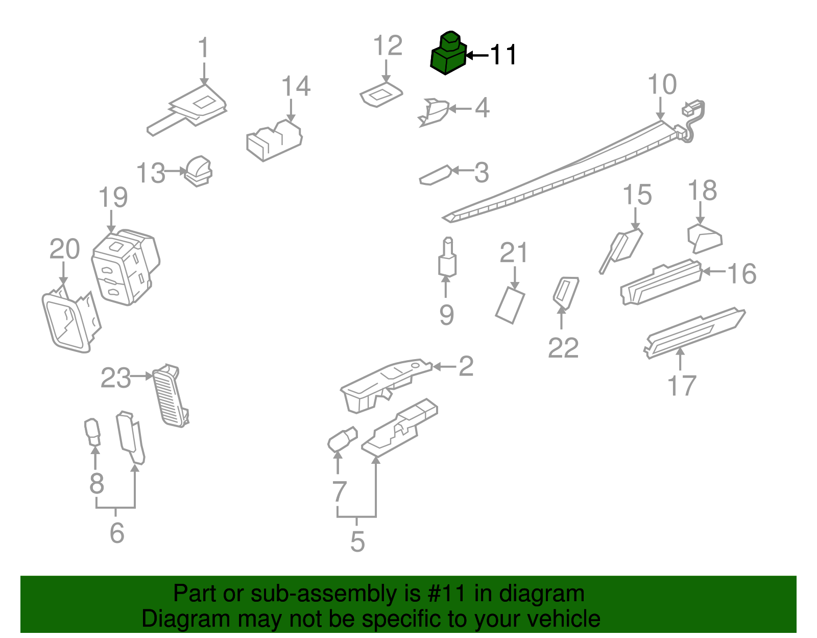 2008-2015 Audi Mirror Switch 4F0-959-565-A-5PR | Audi USA Parts