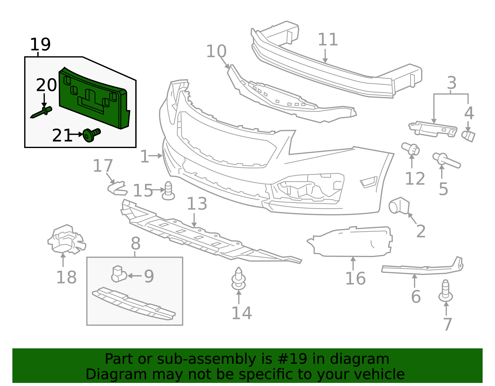2015-2016 Chevrolet Front License Plate Bracket Attachment Kit 95426880 ...