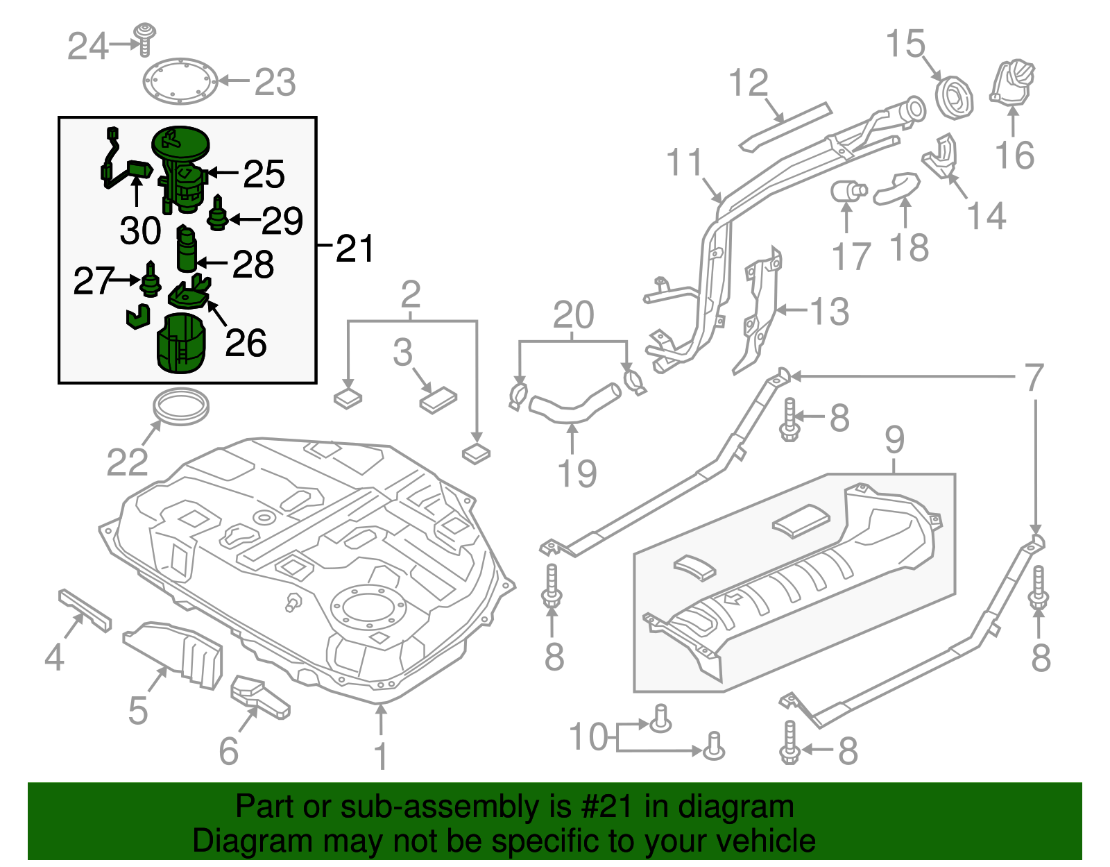 PYFL-13-35XA - Mazda Fuel Pump Assembly 2016-2021 Mazda CX-9 ...