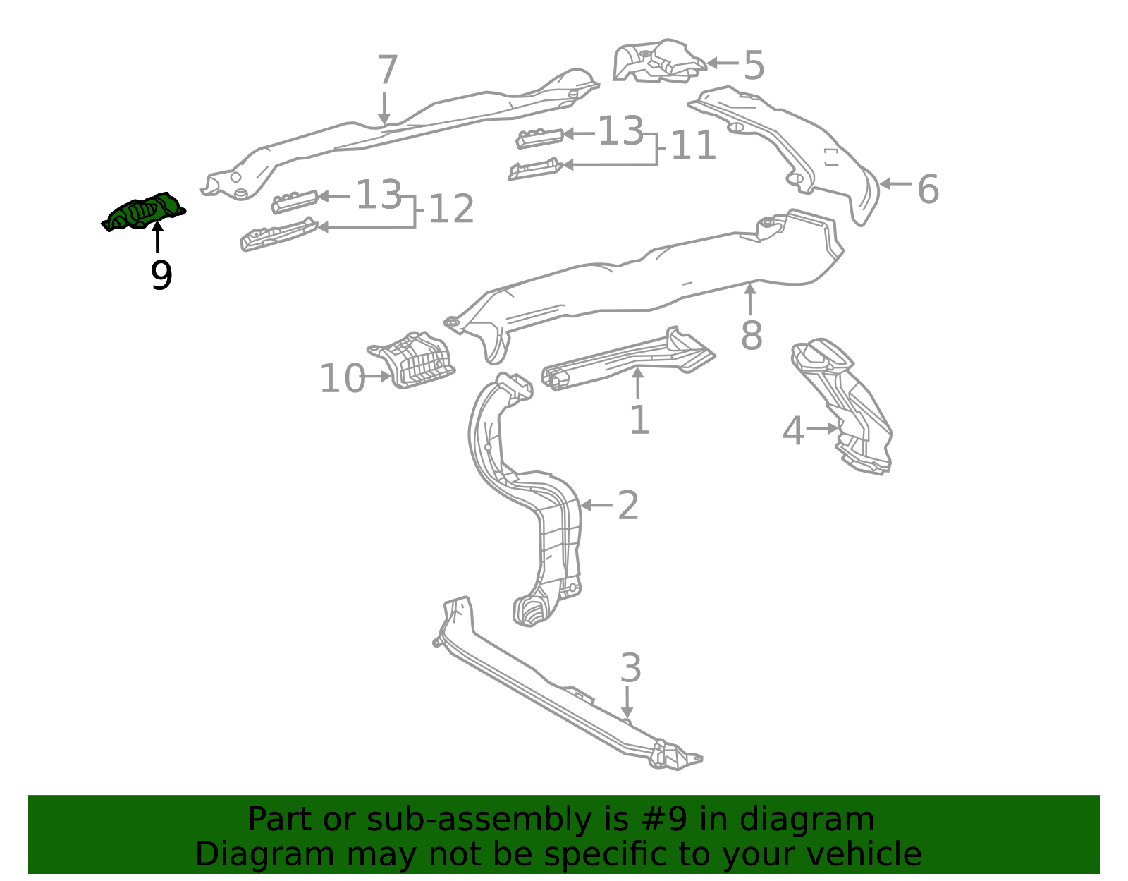 2021-2025 Toyota Sienna Instrument Panel Air Duct Seal 55871-08020 ...
