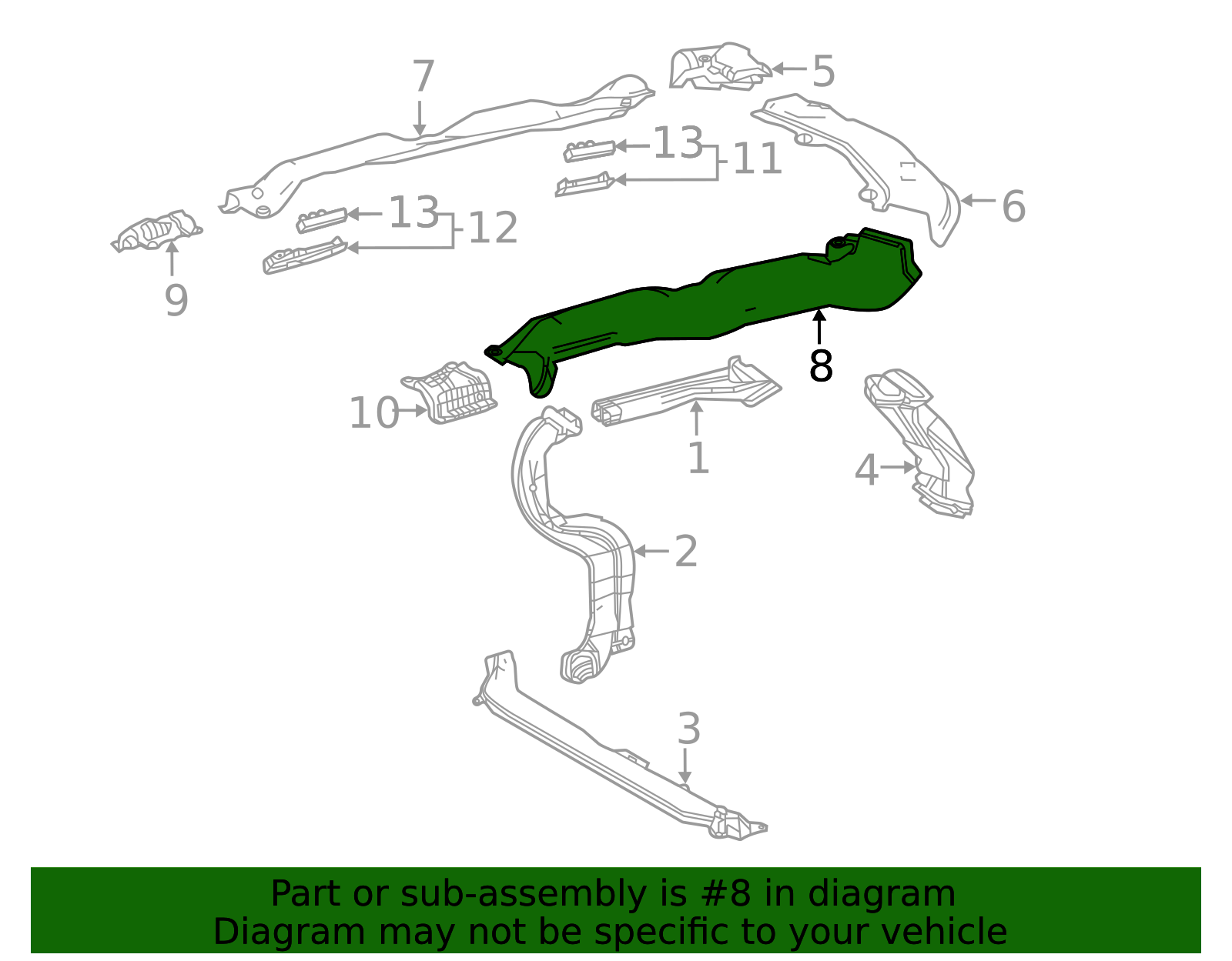 2021-2024 Toyota Sienna Air Outlet Duct 62974-08030 | Toyota Parts Center