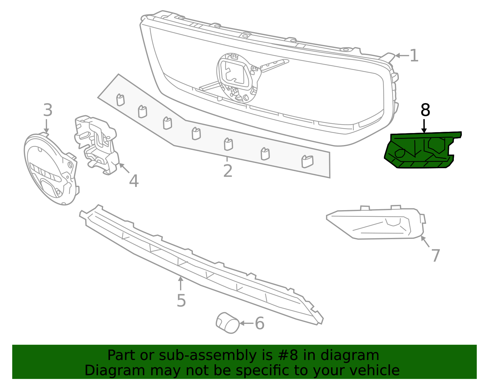 2019-2022 Volvo Fog Lamp Bezel Bracket - Driver's Side (LH) 31407959 ...
