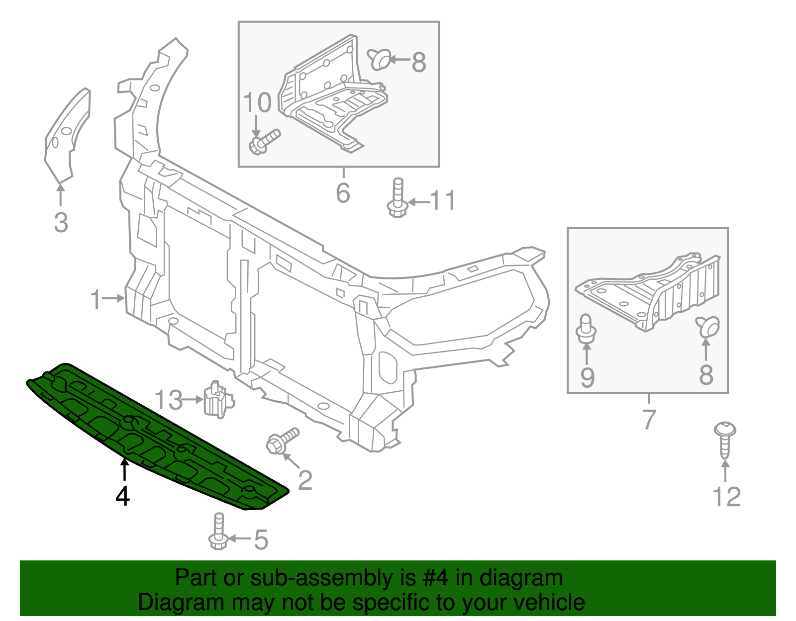 Hyundai - 29110-3V100 - Under Cover - 2012-2014 Hyundai Azera | OEM ...