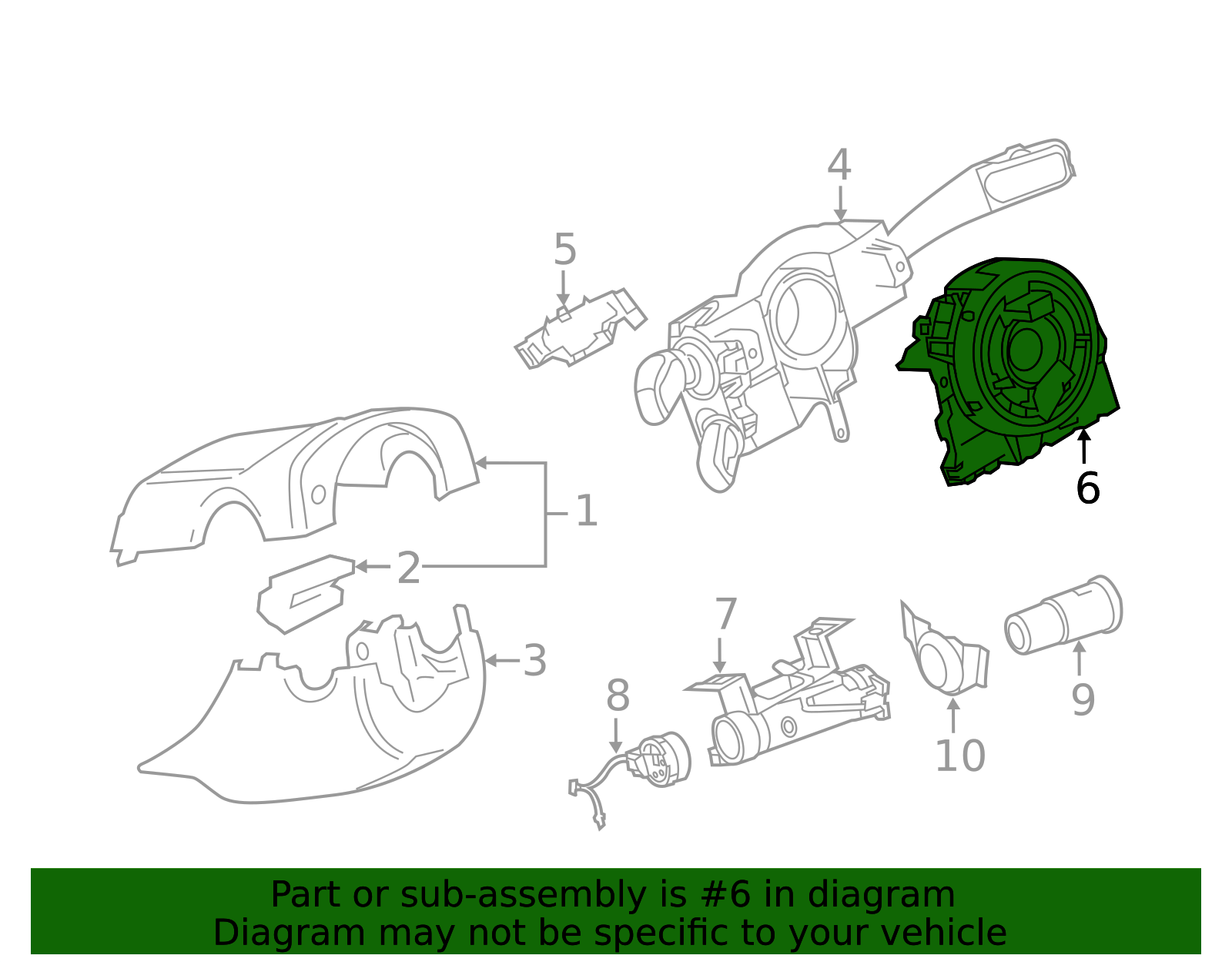 5K0-953-549-B - 2010-2014 Volkswagen - Clock Spring 2010-2014 ...