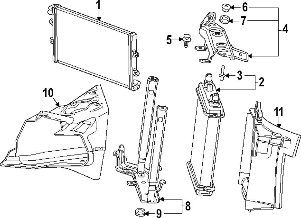 2016-2018 Chevrolet Camaro Driver Side Auxiliary Radiator Front Duct ...